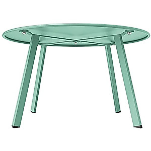 Grand Patio Round Steel Patio Coffee Table, Weather Resistant Outdoor Large Side Table, Mint Green…