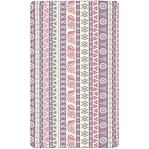 Striped Themed Fitted Crib Sheet,Standard Crib Mattress Fitted Sheet Soft and Breathable Bed Sheets-Great for Boy or Girl Room or Nursery,28“ x52“,Pale Pink Mauve