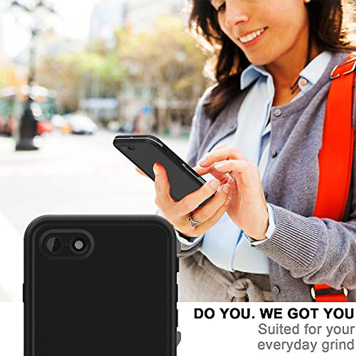 Diverbox iPhone SE 2020 Waterproof Case iPhone 8 Waterproof Case,Waterproof Shockproof IP68 Full-Body Sturdy Case Built-in Screen Protector, Durable Underwater for Full Sealed Cover 4.7 in (Black)