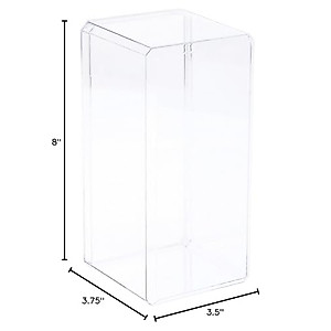 Pioneer Plastics 084C Clear Plastic Beveled Edge Display Case, 3.5" W x 3.75" D x 8" H (Mailer Box)