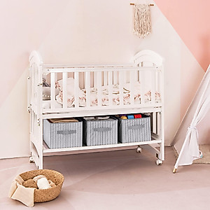 GRANNY SAYS Bundle of 3-Pack Cloth Storage Boxes & 2-Pack Wicker Shelf Baskets