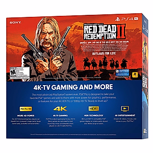 Playstation 4 Pro 2TB SSD Console with Red Dead Redemption 2 Bundle, 4K HDR, Playstation Pro Enhanced with Fast Solid State Drive (Renewed)