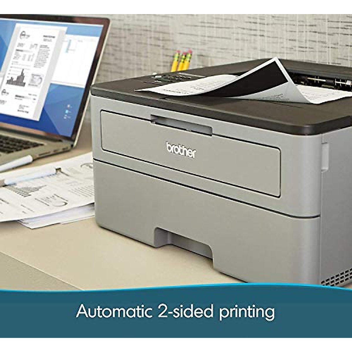 Brother HL-L2350DW Series Compact Wireless Monochrome Laser Printer - Mobile Printing - Auto Duplex Printing - Up to 32 Pages/min - Up to 250 Sheet Paper - 1-line LCD Display + HDMI Cable