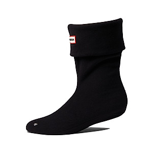 Hunter Recycled Fleece Short Boot Socks Black XL (Men's Shoe 10-12)