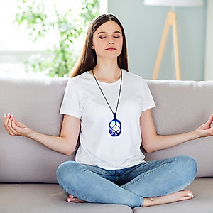 Kingdder Natural Gemstone Crystal Pendant Necklace Stone Holder Necklace Cord Hand Woven Necklace with Adjustable Length for Women Men(3 Pcs,Labradorite)