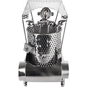 BRUBAKER Bottle Holder Female Golf Player in Golf Cart - Silver Metal Sculpture Wine Gift for Golfer and Sport Women - Wine Bottle Stand with Greeting Card