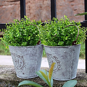 SIAMO Artificial Plants 20 Bundles,Fake Plants Decor Outdoor Hanging Plants Eucalyptus Stems Leaves Boxwood Greenery for Garden Porch Window Box Home Wedding Farmhouse Décor(Green)