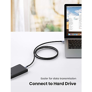 UGREEN USB 3.0 A to A Cable 3FT USB to USB Male to Male Nylon Braided Type A to Type A Cable Compatible with Hard Drive Enclosures DVD Player Laptop Cooler