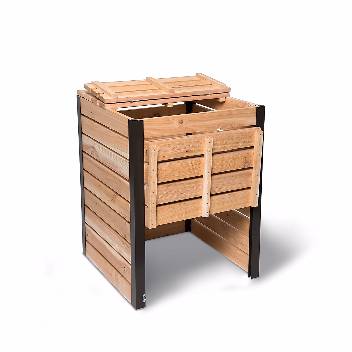 Gardener's Supply Company Cedar Compost Bin | Heavy Duty Outdoor Composter with Aluminum Corners & Steel Handles | Holds 110 Gallons Designed for Good Aeration | Best for Backyard Garden Composting