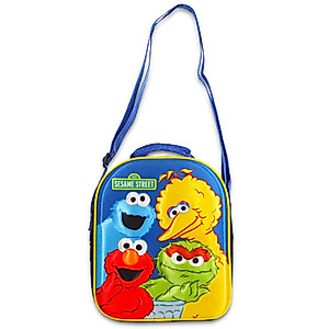 Sesame Street Backpack and Lunch Box Set - Elmo Backpack and Lunch Box Bundle with Lunch Box, Water Pouch Stickers, More | Sesame Street School Bag