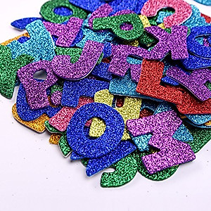 eBoot Glitter Foam Stickers Letter Sticker Self Adhesive Letters, Assorted Colors, 5 Sets
