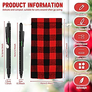Christmas Stocking Stuffers 9 in 1 Multitool Pen Set Christmas Gifts with Buffalo Plaid Drawstring Bag for Men Dad Teens Boyfriend Husband Birthday Father's Day