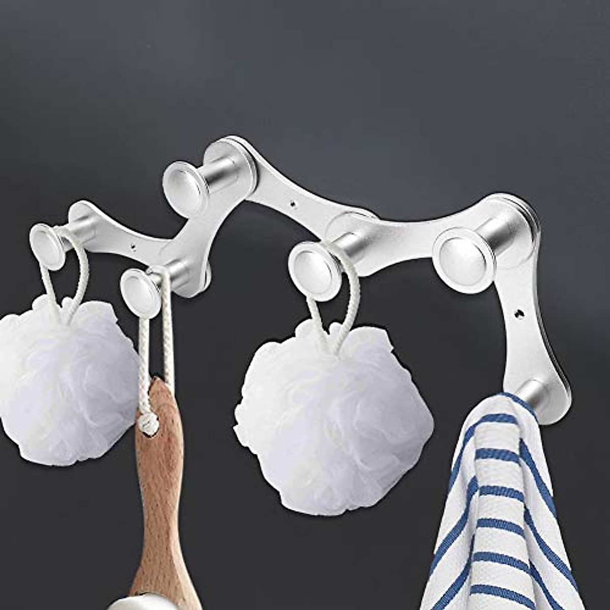 Bathroom Hanging Hook, Cloth Hanger Space Aluminum Wall Hanger, Retractable Hanging Hook, Hanging Hook for Towels Hanging Hook for Coats Door Hanger for Coats Rack for(Bright Sand)