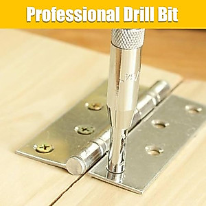 VTOSEN 17pcs Self Centering Drill Bit Set, High Speed Steel Hinge Tapper Core Drill Bit Set with 1 Hex Key & 8 Drill Bits 5/64-1/4”, Adjustable Door Drill Bits for Woodworking Window Door Hinge
