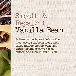 Maui Moisture Smooth & Repair Anti-Frizz Curl Shampoo, vanilla bean 13 Fl Oz Smooth & Repair + Bean AntiFrizz Curl Conditioner to Deeply Hydrate & Moisturize Thick