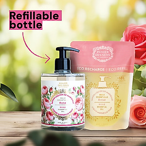 Panier des Sens - Liquid Hand Soap - Rose Hand Wash - French Marseille Moisturizing Hand Soap with Coconut Oil - Refillable Kitchen & Bathroom Hand Soap - 97% Natural Ingredients -16.9 Fl.oz
