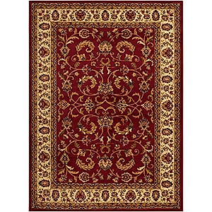 Home Dynamix Royalty Elati Traditional Ornate Damask Area Rug, 43 in x 62 in Rectangle, Red-Ivory
