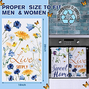 CHENGU 4 Pack Spring Kitchen Towels, Absorbent Dish Towels for Kitchen, Reusable Cleaning Towels Decorative Set, Kitchen Towel Terrycloth Tea Towels, Hand Towel for Kitchen (Wildflower Style)
