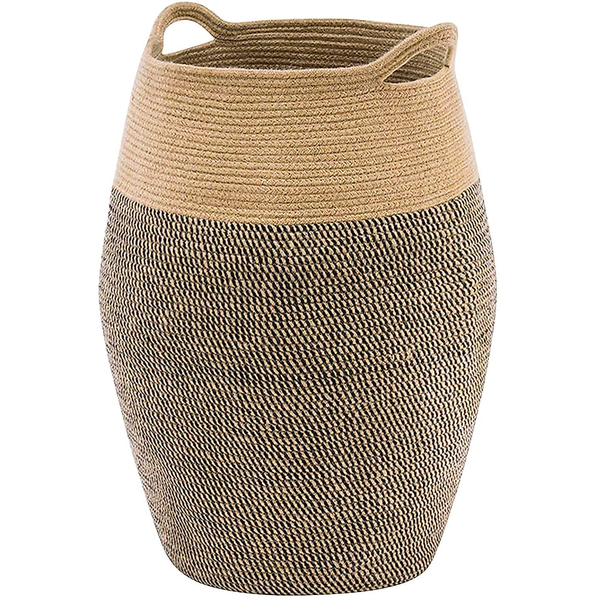 Tall Laundry Basket, 105L Large Laundry Hamper with Handles Tall Wicker Jute Woven Storage Basket for Dirty Clothes Blankets Towels - 25.6x 19.3 inches