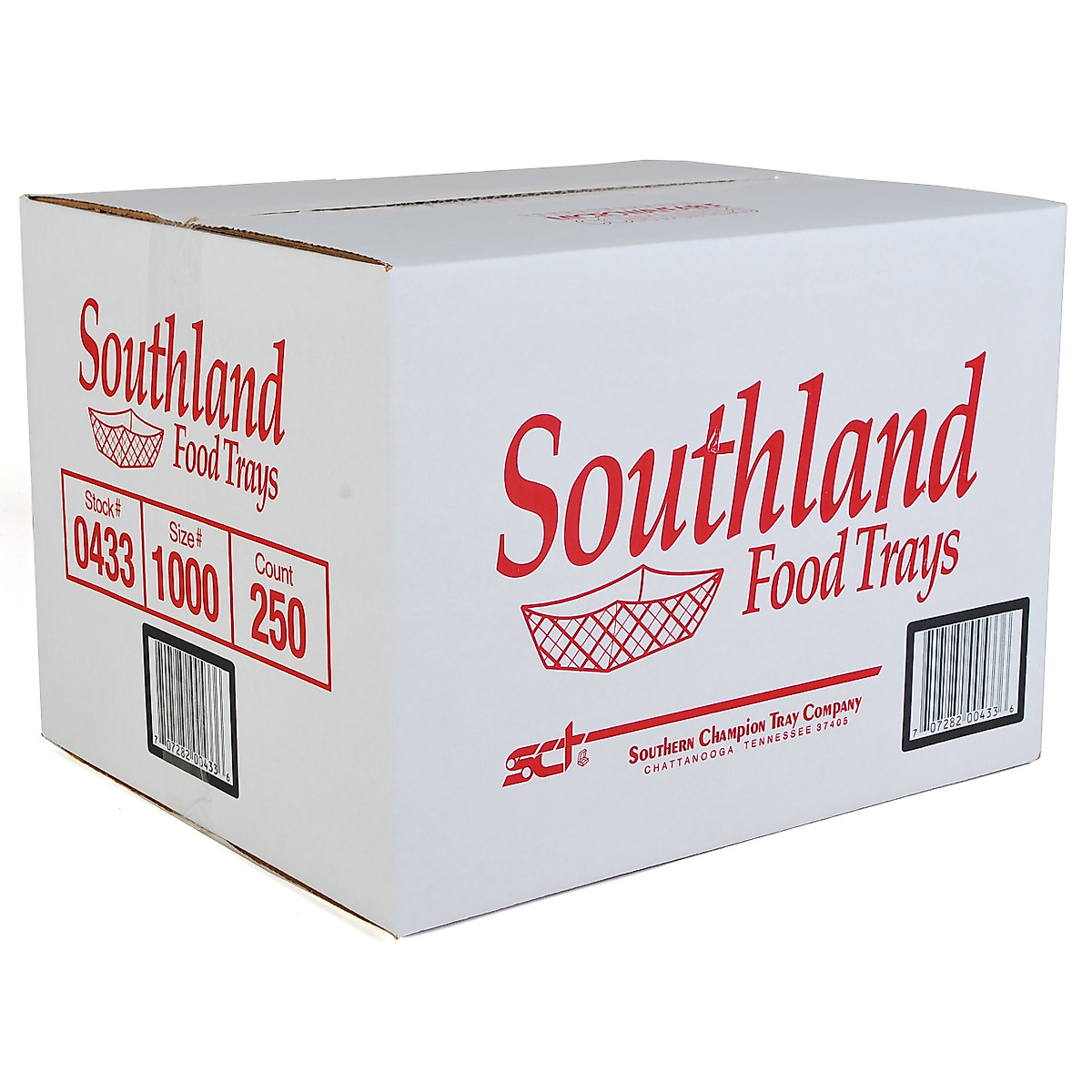 Southern Champion Tray 0433 #1000 Southland Paperboard Red Check Food Tray, 10 lb Capacity (Case of 250)