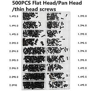 WAAZVXS 500Pcs 18 Types Mini Screw Kit Laptop Computer Assemble Repair Screw Fastener Set (Color : K)