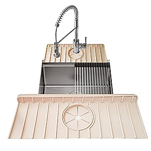 Kitchen Faucet Sink Splash Guard, Silicone Faucet Handle Drip Catcher Tray Mat, Kitchen Accessories Sink Mat Protectors