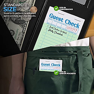 Stock Your Home Green Guest Check Books for Servers (10 Pack) Server Note Pads, Waiter Checkbook, Food Receipt Book, Restaurant Order Pad, Paper Checks, Waitress Accessories, 500 Total Tickets