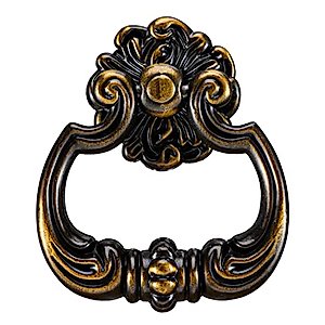 HAOTH 5Pack Antique Brass Drawer Pulls, 2.3" Diameter, Pull Ring Handles for Bar Cabinet Bathroom Cabinet Dresser