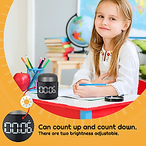 PINGKO Digital Kitchen Timer for Cooking - Visual Countdown Alarm Timers Small with Battery Loud Sound Large LED Display - Cute Baking Timers for Oven Food Classroom Desk Home Office Reading Bedroom