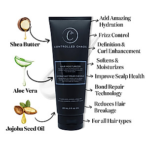 Controlled Chaos Hair Moisturizer for Curly Hair - Paraben & Sulfate Free, Moisturizes & Defines Extra Dry, Curly & Coarse Hair, Leave-in Hair Conditioner - 8 oz