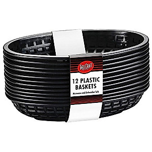 Tablecraft Medium Plastic Oval Baskets (Case of 36)