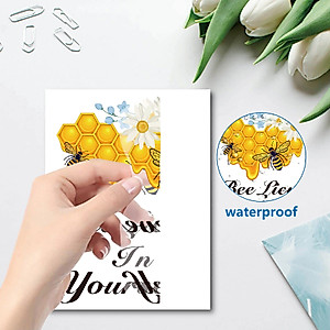 CRASPIRE 8 Sheets Bee Wall Decals Honey Window Clings Self-Adhesive Sunflower Wall Sticker Inspirational Quotes Decor Peel and Stick for Home Office Nursery Birthday Party Fridge Bedroom Bathroom