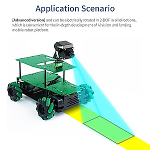 Yahboom Digital Servo 2DOF Multi-Angle Steering Gimbal Electric 2 Degrees of Freedom Camera PTZ with LED Light for DIY Robot Car (2DOF Basic Ver)