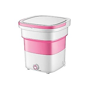 Portable Mini Folding Clothes Washing Machine, Bucket Automatic Home Travel Self-Driving Tour Underwear Foldable Washer and Dryer