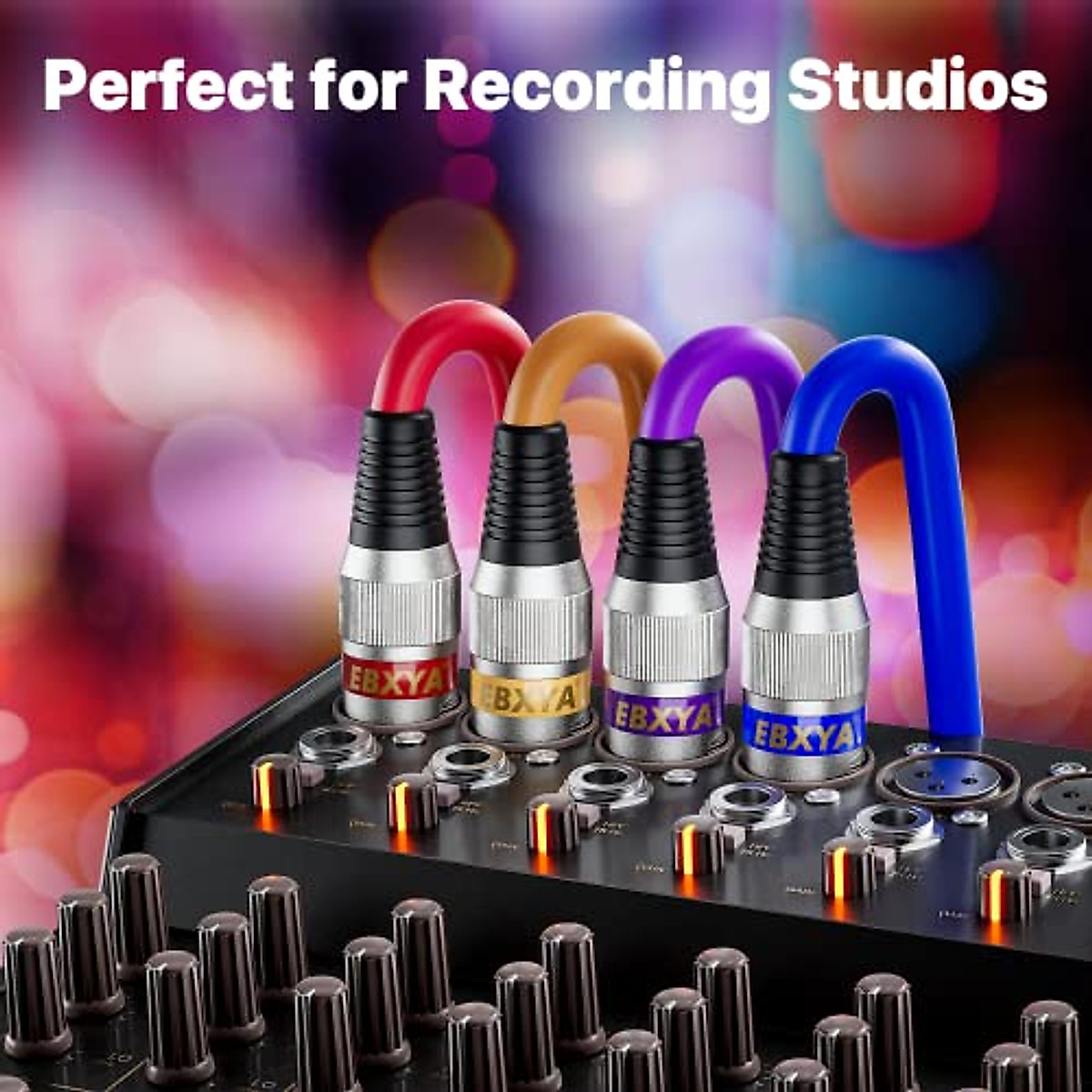 EBXYA XLR Cables 50 ft 2 Pack - Mic Cables Balanced DMX Cable Male to Female Suitable for Microphones, Radio Station, Stage Lighting