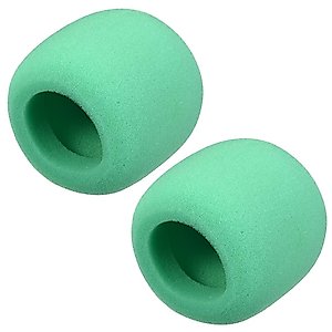 uxcell 2PCS Thicken Ball-Type Sponge Foam Mic Cover Handheld Microphone Windscreen Shield Protection Green for KTV Broadcasting