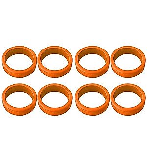 JTLB 8-Pack Luggage Suitcase Wheel Covers, Noise Cancelling and Shock Absorbing Protective Silicone Caster Covers for Trolley Case (Orange)