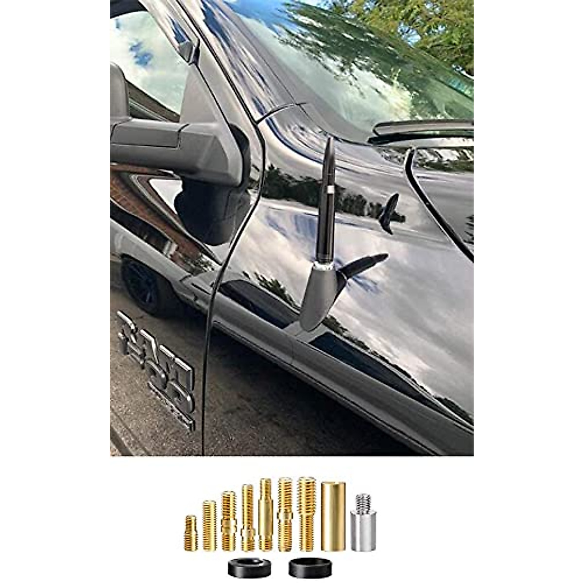 Bingfu Car Truck Bullet Antenna Mast Vehicle Antenna Replacement for Ford F Series F150 Raptor F250 F350 F450 Super Duty Ranger Explorer Dodge RAM 1500 2500 3500 Heavy Duty Classic Pickup Trucks