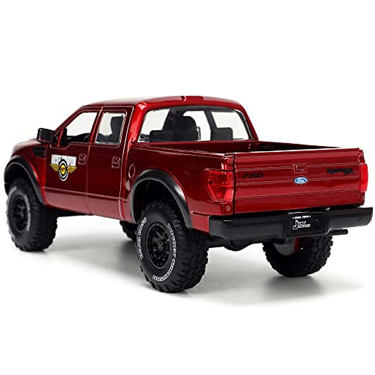 Jada Toys Just Trucks 1:24 2011 Ford SVT Raptor Die-cast Car Red with Tire Rack, Toys for Kids and Adults