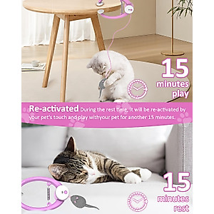Cat Toys, Hanging Automatic Interactive Cat Toy, Colorful Bouncing Mice, Extra Long Elastic Rope, Motion Activated Rechargeable Cat Feathers Toys, Interactive Cat Toys for Indoor Cats/Kittens