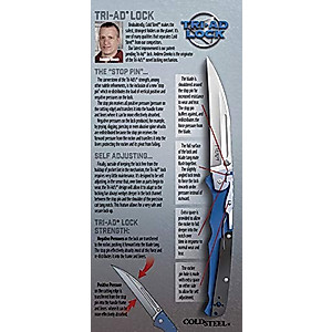 Cold Steel Voyager Series Folding Knife with Tri-Ad Lock and Pocket Clip, Kris, XL