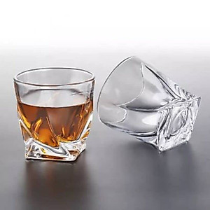 Twist Style Heavy Whiskey Glasses, 10 oz Each, Set of 4 for Bourbon, Cocktails, Old Fashions Drinks
