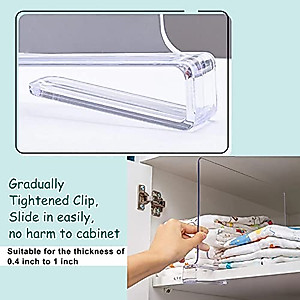 AOIEORD Shelf Dividers Acrylic Closet Clear Organizer for Clothes Book Shoes Display Cabinet Adjustable Separators 4 Pack