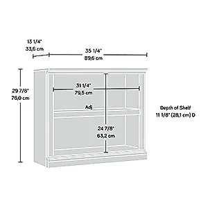 Sauder Select 2 Shelf Bookcase, L: 35.28" x W: 13.23" x H: 29.92", Chalked Chestnut finish