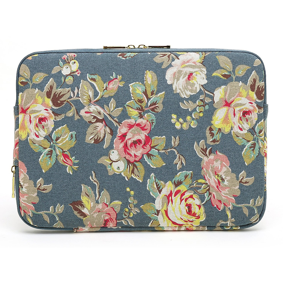 kayond Water-Resistant Canvas 13.3 Inch Laptop Sleeve-Blue Water Hyacinth