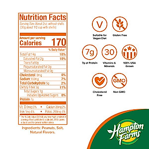 Hampton Farms Hot Nuts Cajun Spicy Peanuts, 10 oz.(Pack of 2)