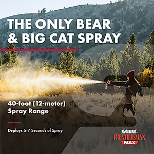 SABRE Frontiersman MAX 7.9 fl oz. Bear & Mountain Lion Attack Deterrent, Up to 40 ft Range, Contains 2% Major Capsaicinoids, Safer for You, Animals & The Environment, Glow-in-The-Dark Safety