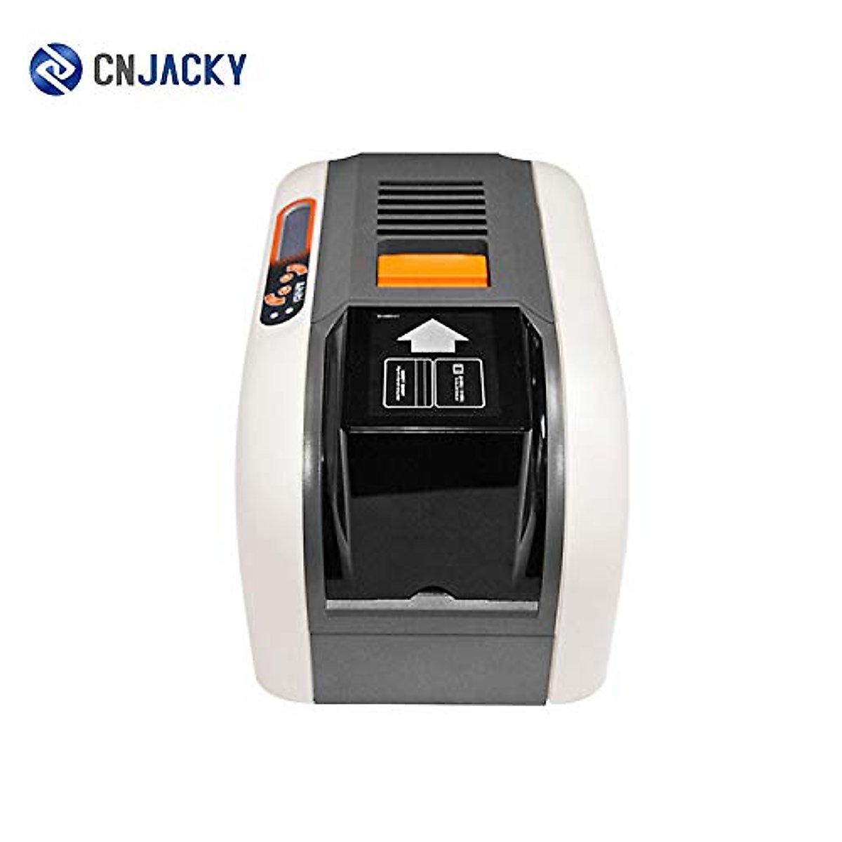 CNJACKY ID Card Printer, Card Printing Machine, CS-200e Dye Sublimation Printing Technology, Carddesiree Cs Software, Upgradable Encoding 300 Dpi Card Printer (Monochrome)
