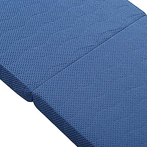 Sleeplace SVC04TM02O 4 inch Tri Folding Topper，Blue，Cot