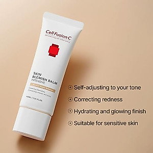 Cell Fusion C Skin Blemish Balm Intensive, Hydrating BB Cream for Lighter to Medium Skin Tones, Correcting Redness and Blemish, 1.35 fl.oz